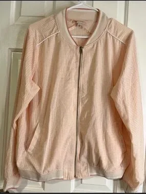 Merona | Jackets & Coats | Merona Peach Bomber Jacket With White Trim ...
